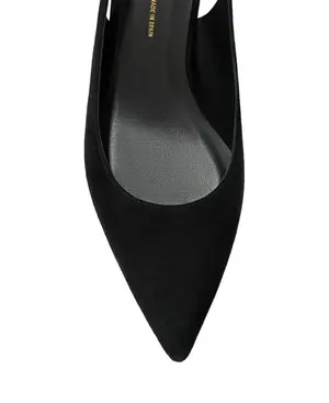 MARGAUX Lonnberg Colette Slingback Pumps - Black Suede