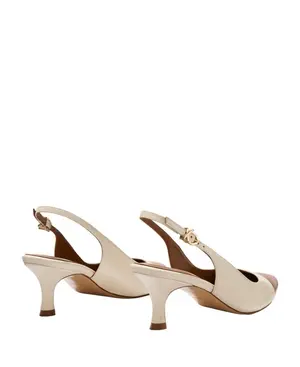 MARGAUX LONNBERG The Colette Slingback Pumps - Cotton And Saddle Nappa