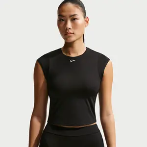 Nike Effortless Essential Cap Sleeve Swim Top Black