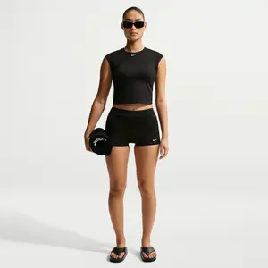 Nike Effortless Essential Cap Sleeve Swim Top - Black