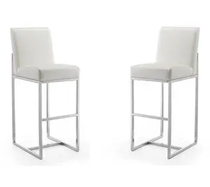 MANHATTAN COMFORT Element Metal Upholstered Bar Stool- Set Of 2 - One-color