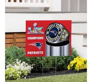 EVERGREEN New England Patriots Superbowl 60 Ring Yard Sign - One-color
