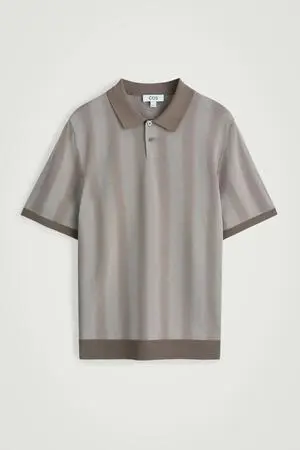 Cos Diffused-stripe Knit Polo Shirt