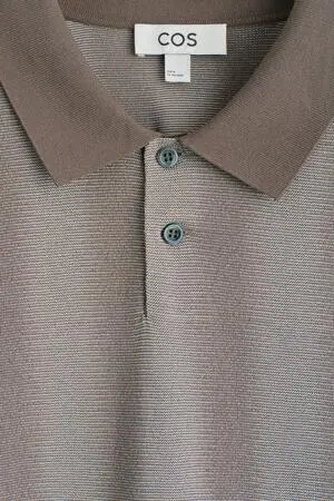 Cos Diffused-stripe Knit Polo Shirt
