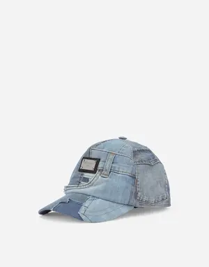 Dolce & Gabbana Denim Baseball Cap With Logo Tag - Multicolor