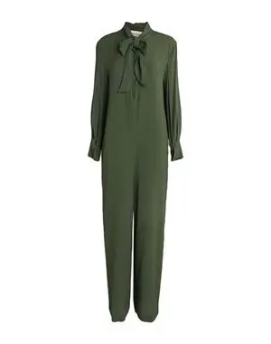 SEMICOUTURE Crepe Jumpsuit With Bow-tie Neckline - Green