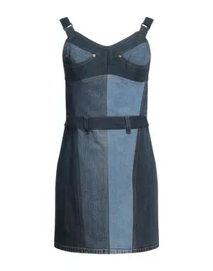 MARINE SERRE Mini Denim Patchwork Dress