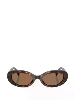 Dolce & Gabbana Oval-frame Tortoiseshell Sunglasses - Brown