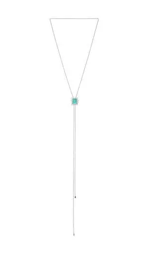 PETIT MOMENTS Viva Bolo Necklace - Silver & Turquoise