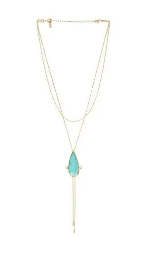 PETIT MOMENTS Paloma Bolo Necklace - Gold & Turquoise