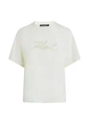Karl Lagerfeld Logo-detail T-shirt - Neutrals