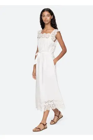 Sea Leila Eyelet Midi Dress