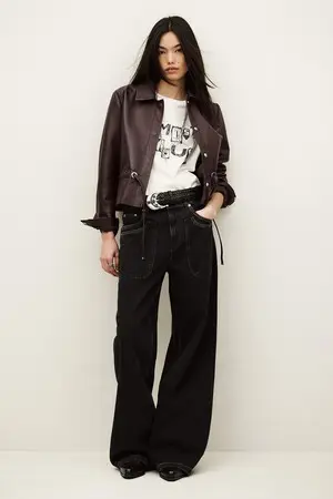 Ba&sh Manita Cropped Leather Jacket