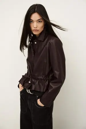 Ba&sh Manita Cropped Leather Jacket