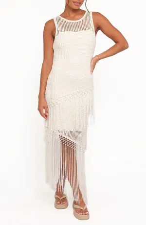 PETAL & PUP Adella Open Stitch Sleeveless Midi Dress
