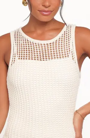 PETAL & PUP Adella Open Stitch Sleeveless Midi Dress