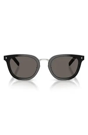 Prada 52mm Cat Eye Sunglasses - Black/dark Grey