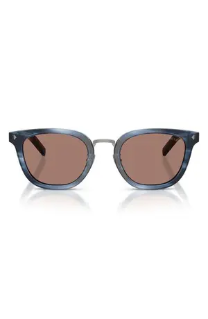 Prada 52mm Cat Eye Sunglasses - Blue Havana/brown