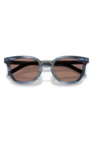 Prada 52mm Cat Eye Sunglasses - Blue Havana/brown