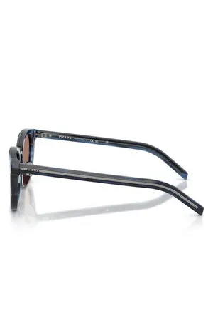 Prada 52mm Cat Eye Sunglasses - Blue Havana/brown