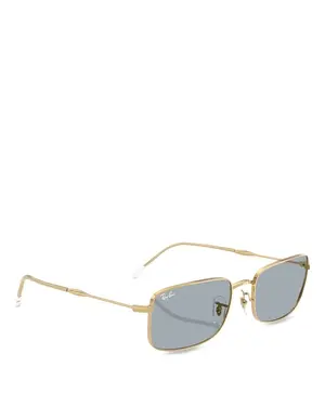 Ray-ban Rectangular Sunglasses, 56mm - Gold/blue