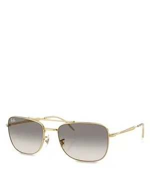Ray-ban Rectangular Sunglasses, 59mm - Gold/clear Gradient Grey