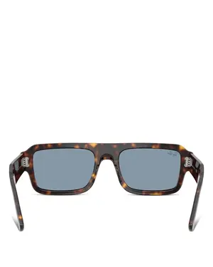 Ray-ban Flacko Rectangular Sunglasses, 56mm - Havana