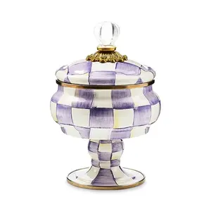 MACKENZIE-CHILDS Curiosity Pot - Violet Check