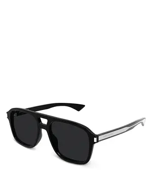 Saint Laurent Pilot Sunglasses, 55mm - Black