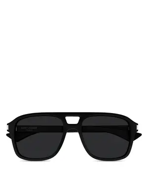 Saint Laurent Pilot Sunglasses, 55mm - Black