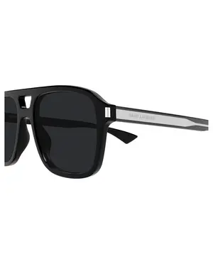 Saint Laurent Pilot Sunglasses, 55mm - Black