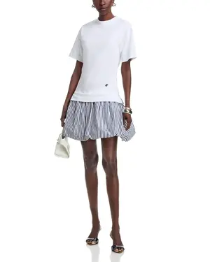 PATOU Mixed Media Faille Tee Dress