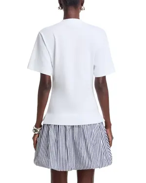 PATOU Mixed Media Faille Tee Dress