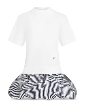 PATOU Mixed Media Faille Tee Dress