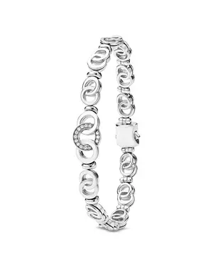 Lagos Sterling Diamond Circle Link Bracelet