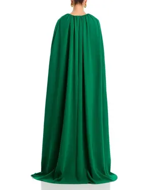 Oscar De La Renta Draped Sleeved Caftan With Brooch