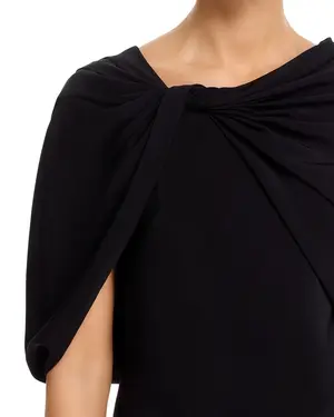 Oscar De La Renta Draped Sleeve Column Gown