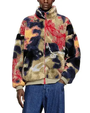 DIESEL® Luke Fluffy Jacquard Fleece Jacket - Gold