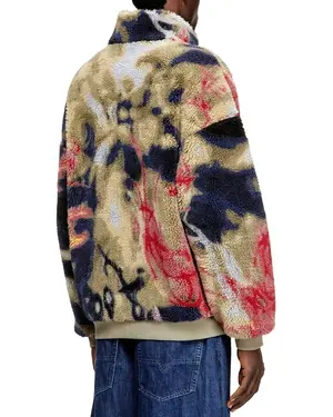 DIESEL® Luke Fluffy Jacquard Fleece Jacket - Gold