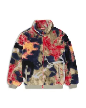 DIESEL® Luke Fluffy Jacquard Fleece Jacket - Gold