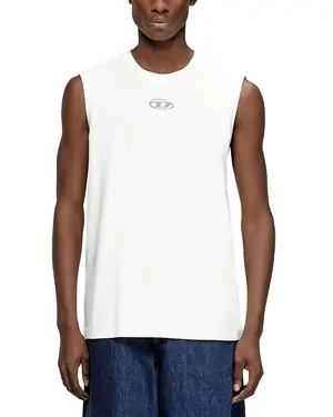 DIESEL Logo Graphic Tank Top Off White