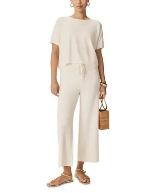 Splendid Christa Cropped Sweater Pants - Shell