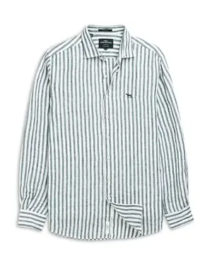 Rodd & Gunn Seadown Linen Striped Shirt - Forest