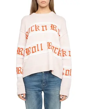 Zadig&Voltaire Markuz Wool-blend Crewneck Sweater - Pearly