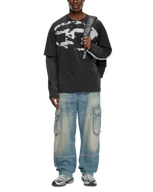 DIESEL® Relaxed Fit Logo Graphic T-shirt - Black