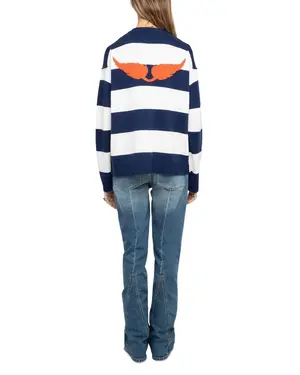 Zadig&Voltaire Mikyzz Wool-blend V-neck Pullover - Marine