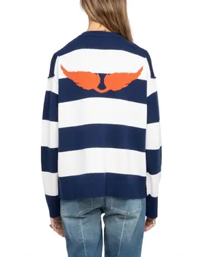 Zadig&Voltaire Mikyzz Wool-blend V-neck Pullover - Marine