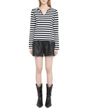 Zadig&Voltaire Striped Henley Tee - Encre