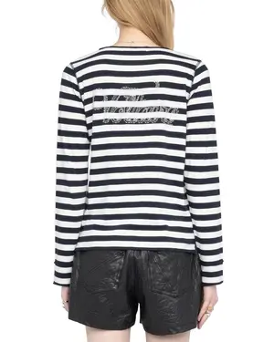 Zadig&Voltaire Striped Henley Tee - Encre