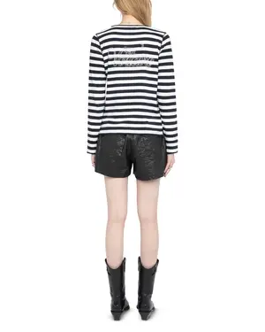 Zadig&Voltaire Striped Henley Tee - Encre